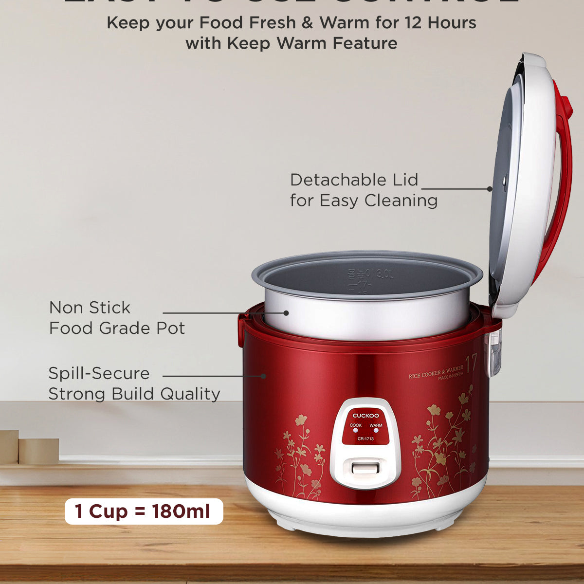 Cuckoo Rice Cooker 2.8 Litre | Watt 500 | (CR-1713) – Cuckoo India
